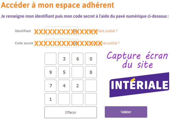 Intériale Espace adhérent: Accès sur le site de la mutuelle www ...